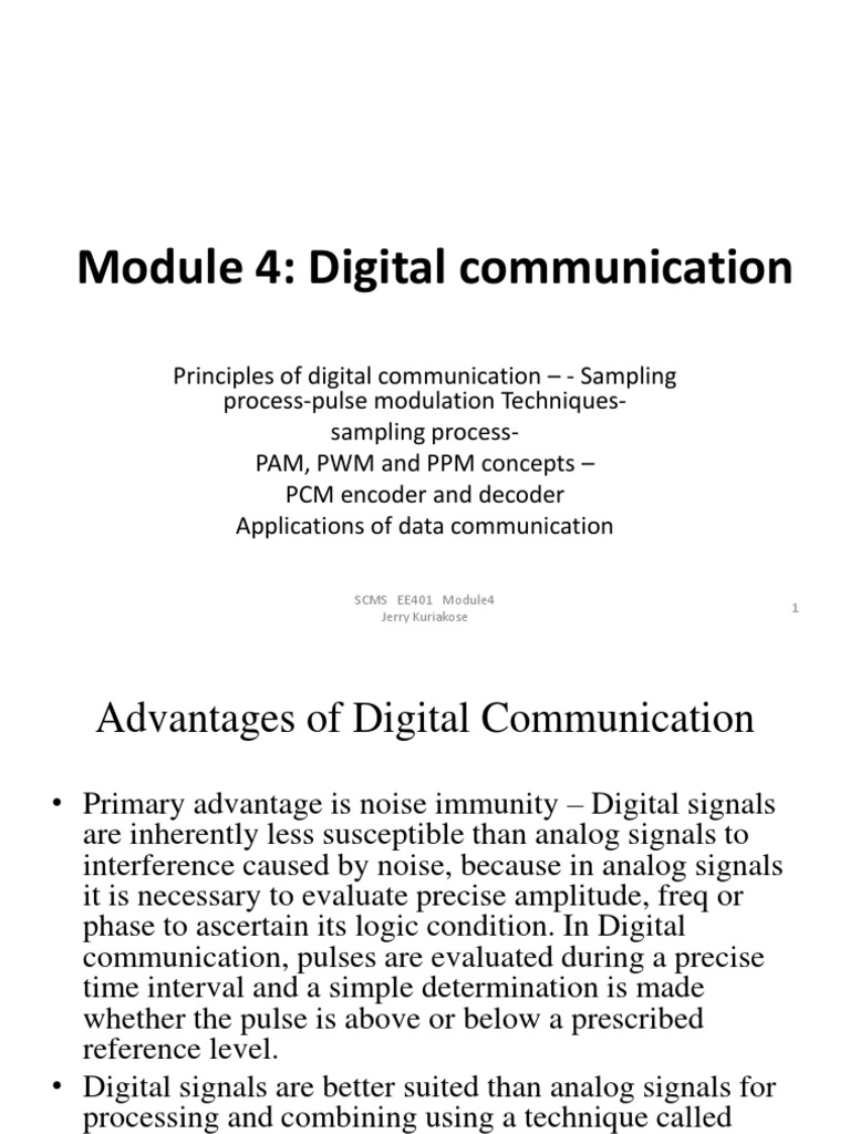 EC - Module 4 Digital Communication | PDF | Digital Signal | Modulation
