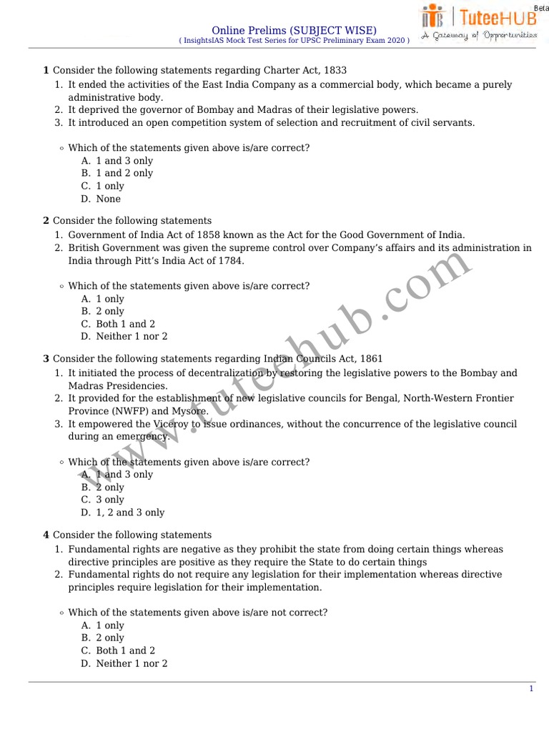 UPSC Prelims 14 2020 | PDF | Constitution | Citizenship