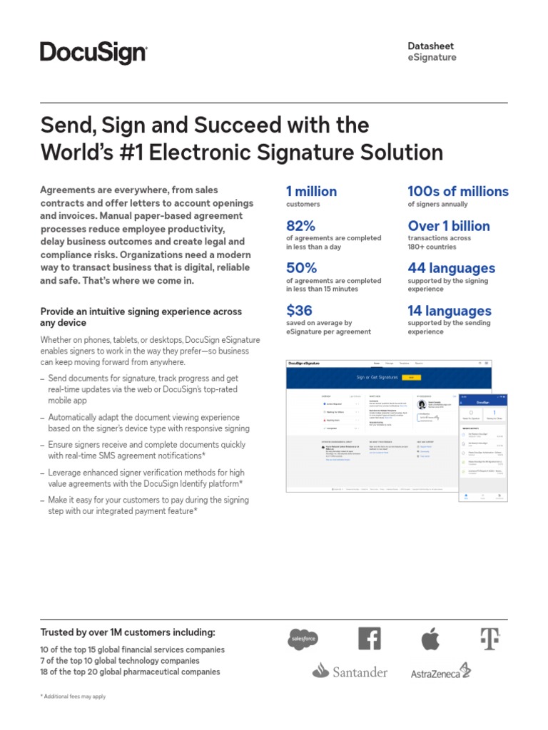 DocuSign eSignature: Streamline Agreements | PDF | Computing | Signature