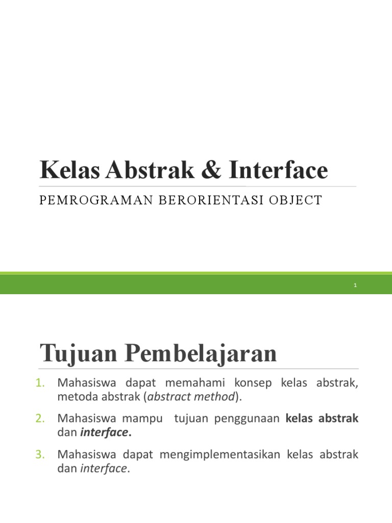 Kelas Abstrak dan Interface dalam OOP | PDF
