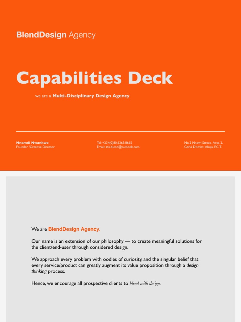 Blend's Capabilities Deck | PDF | Brand | Design