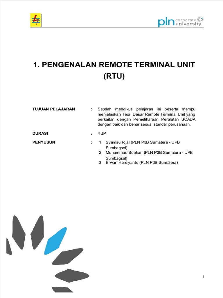 Pengenalan Remote Terminal Unit Rtu | PDF