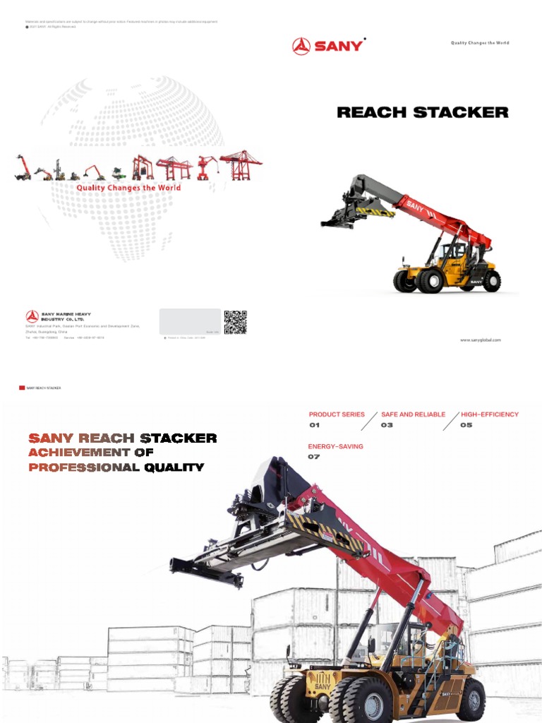 Brochure SANY Reach Stacker | PDF | Electric Motor | Vehicles