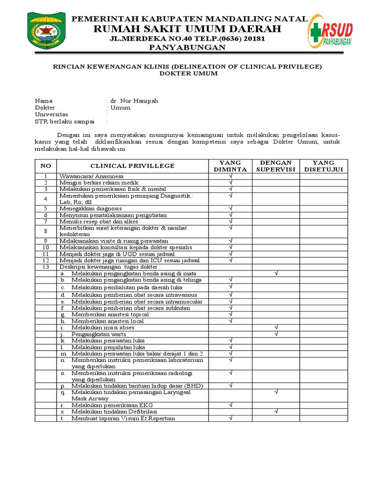 RKK Dokter Umum | PDF