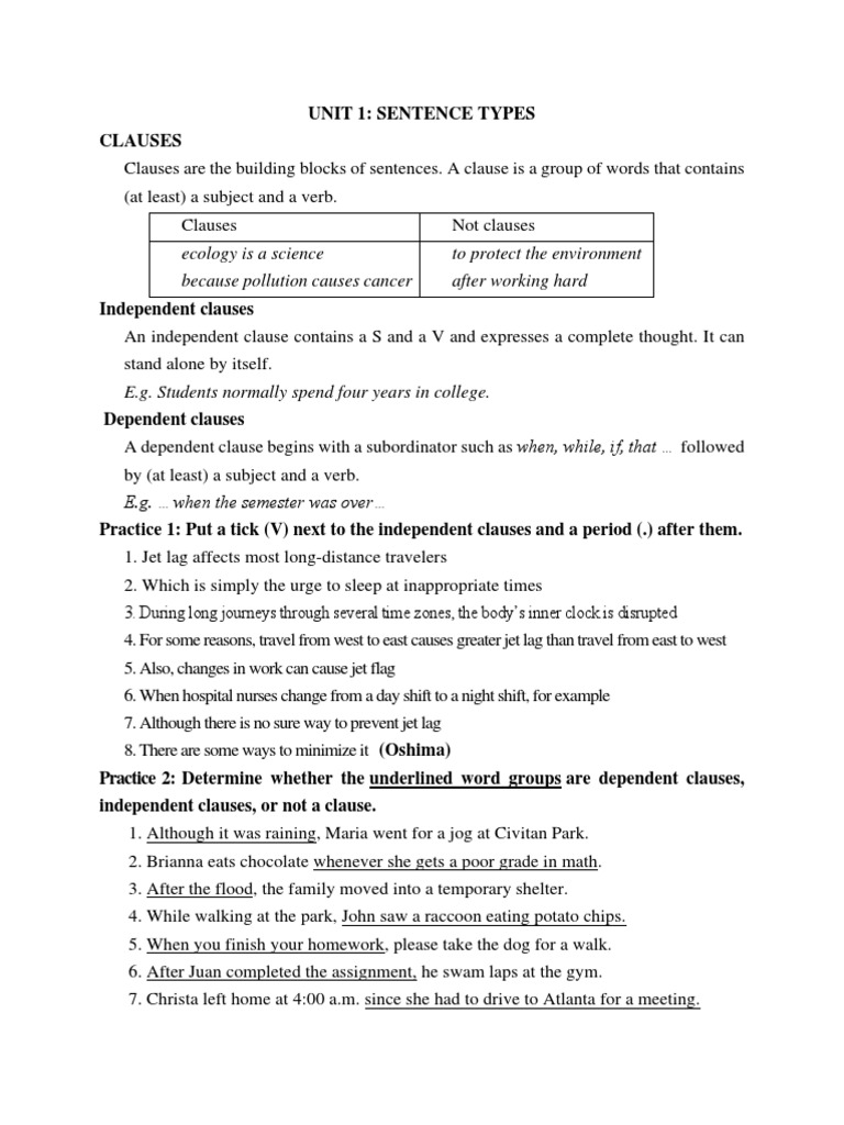 Writing - Unit 1 | Descargar gratis PDF | Clause | Language Mechanics