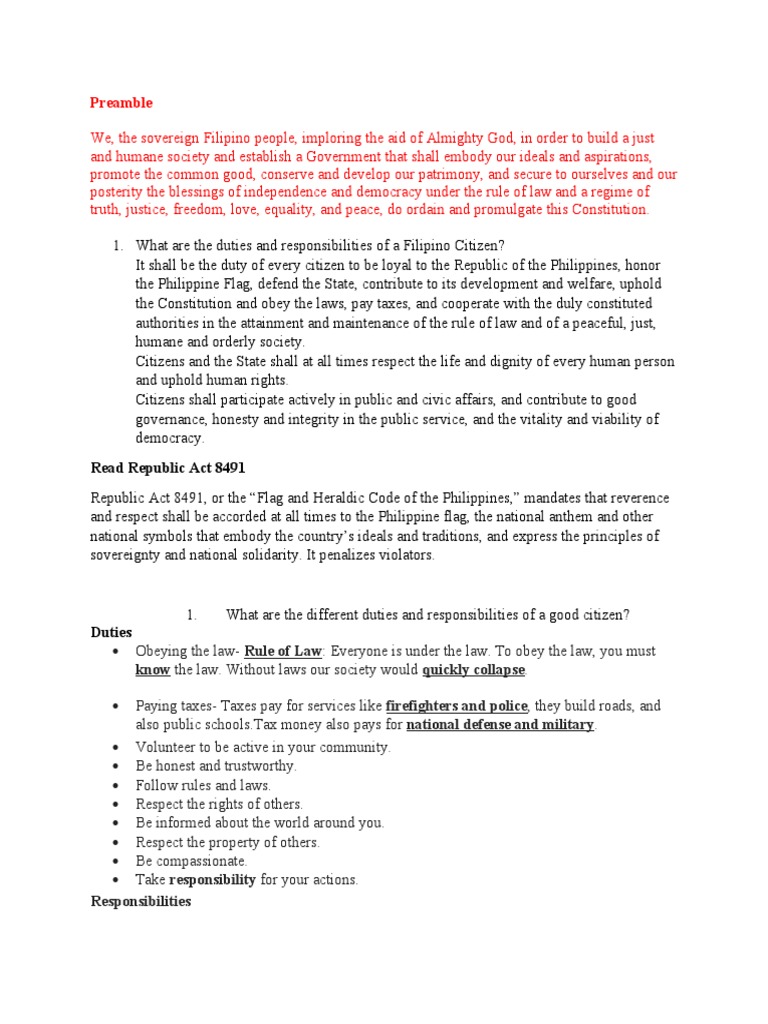 Preamble: Read Republic Act 8491 | PDF | Rule Of Law | Citizenship