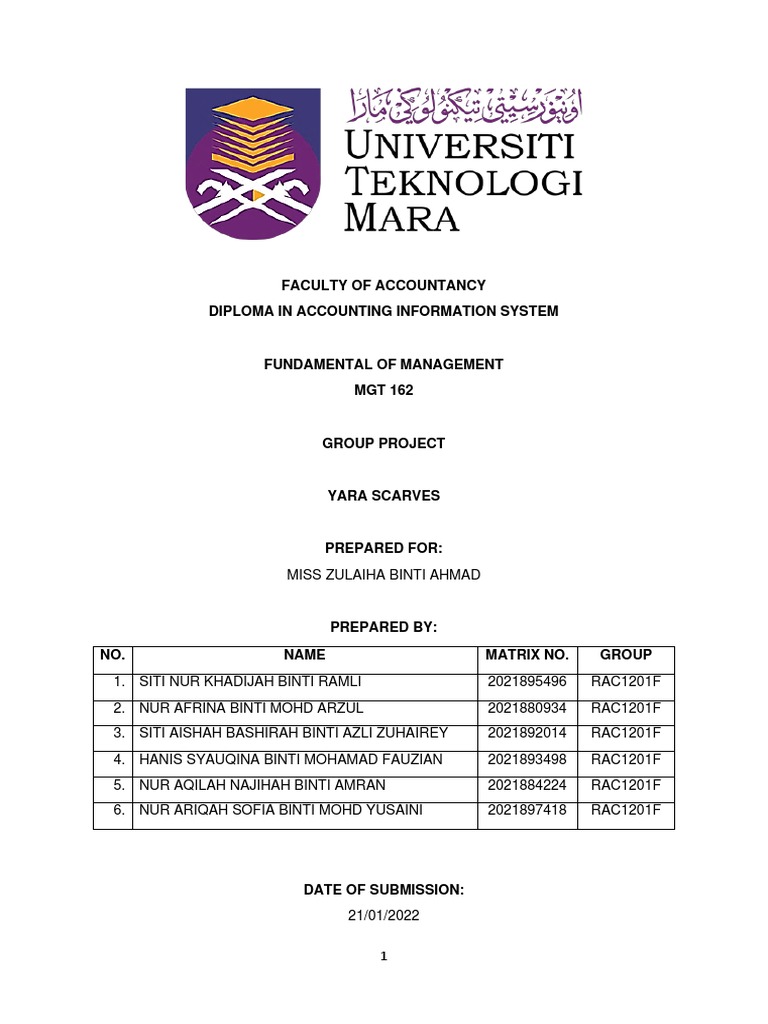 MGT162 Case Study: YARA Scarves Project | PDF | Leadership | Cognition