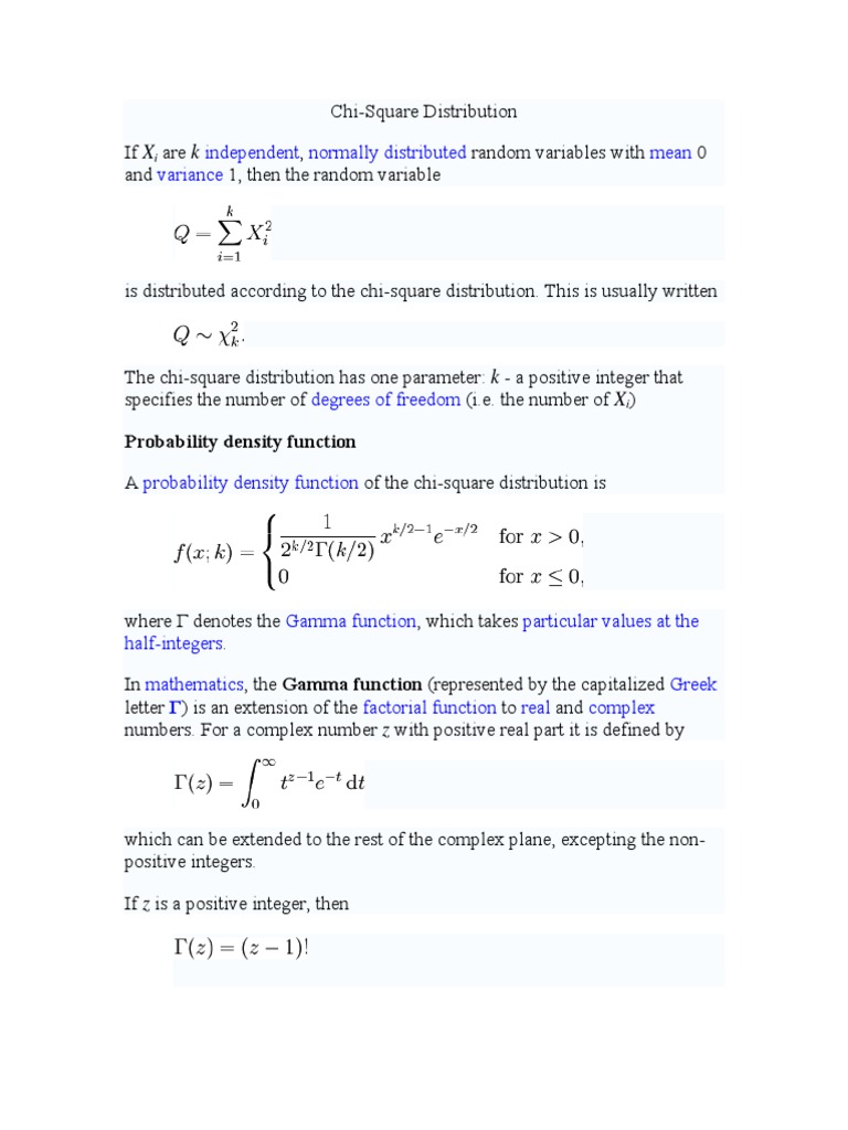 Chi T Fdistributions | PDF | Chi Squared Distribution | Degrees Of ...