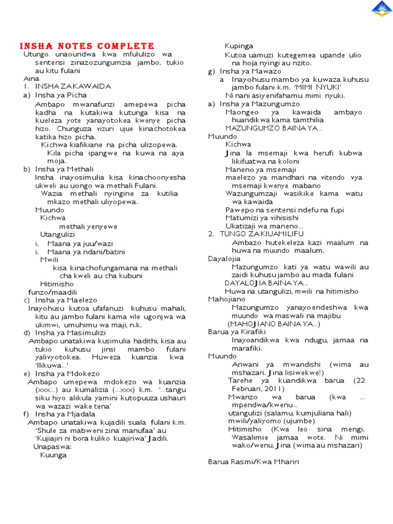Insha Notes Complete | PDF