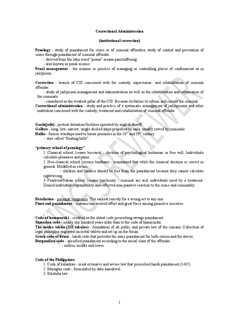 Correctional Administration Reviewer Compilation's | PDF | Pardon | Prison