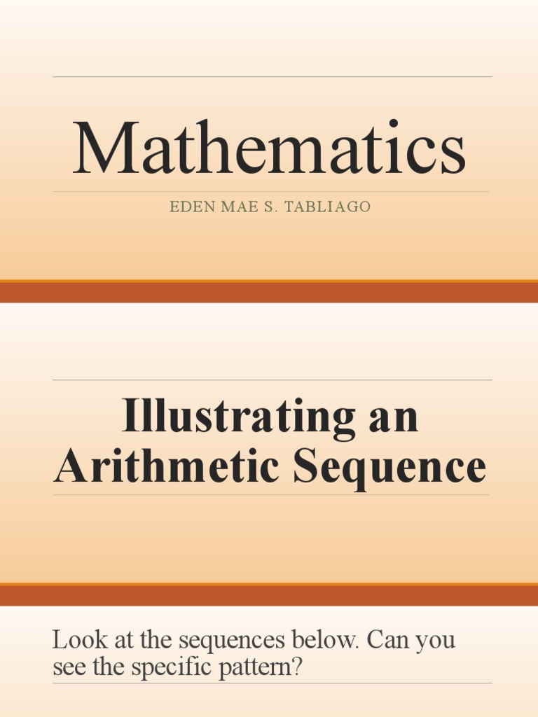 Illustrating An Arithmetic Sequence | PDF | Mathematical Analysis ...