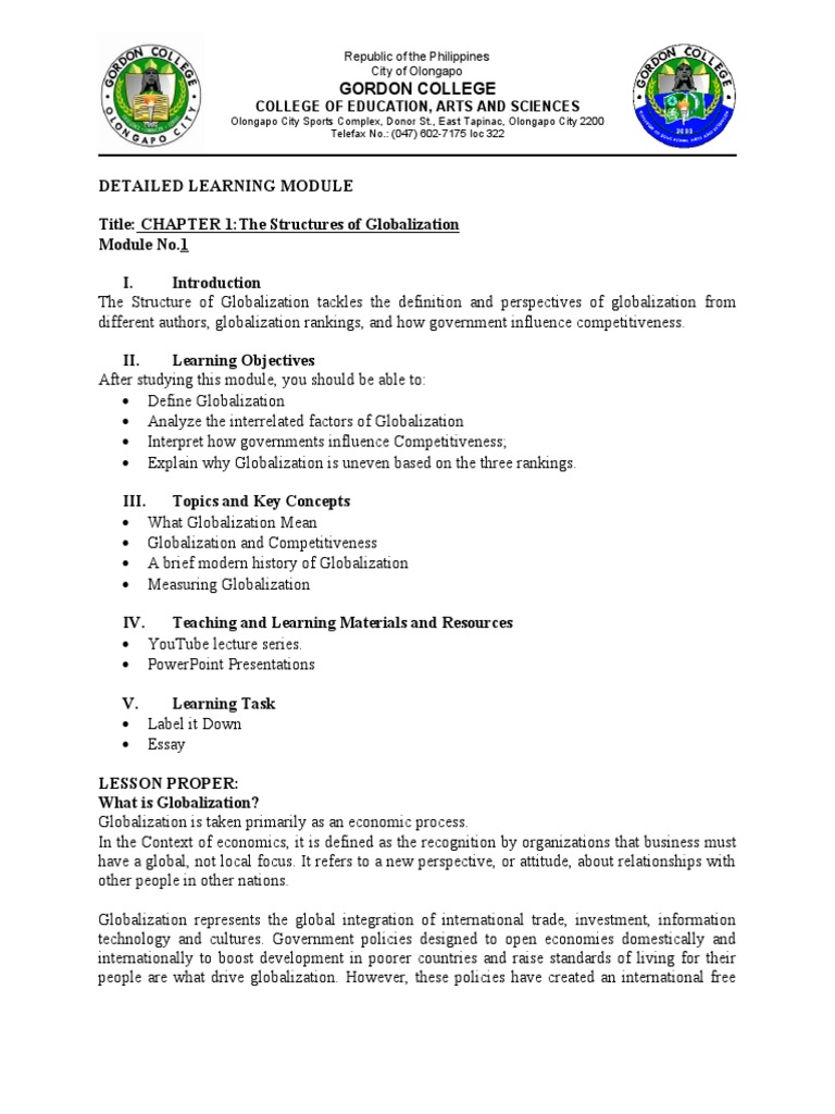 Gec03 - Module 1 | PDF | Globalization | Poverty