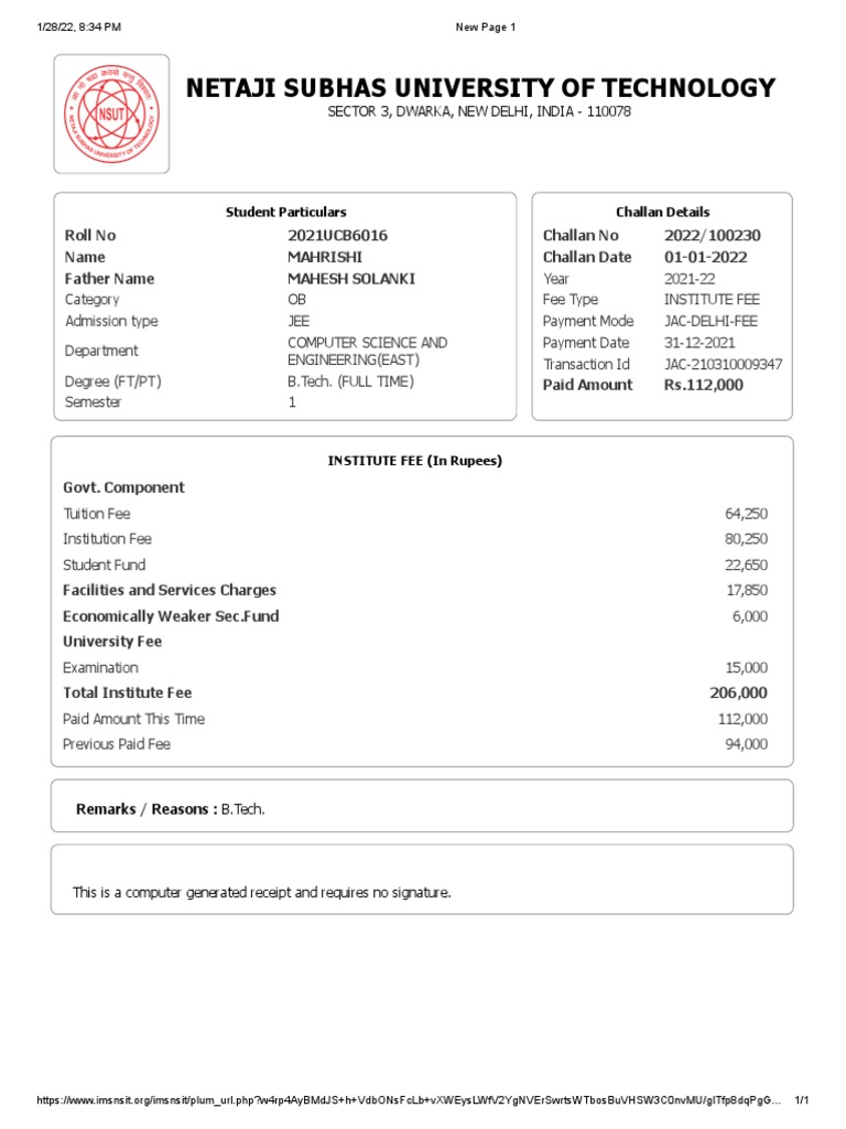 Netaji Subhas University of Technology: Sector 3, Dwarka, New Delhi, India - 110078 | Download ...