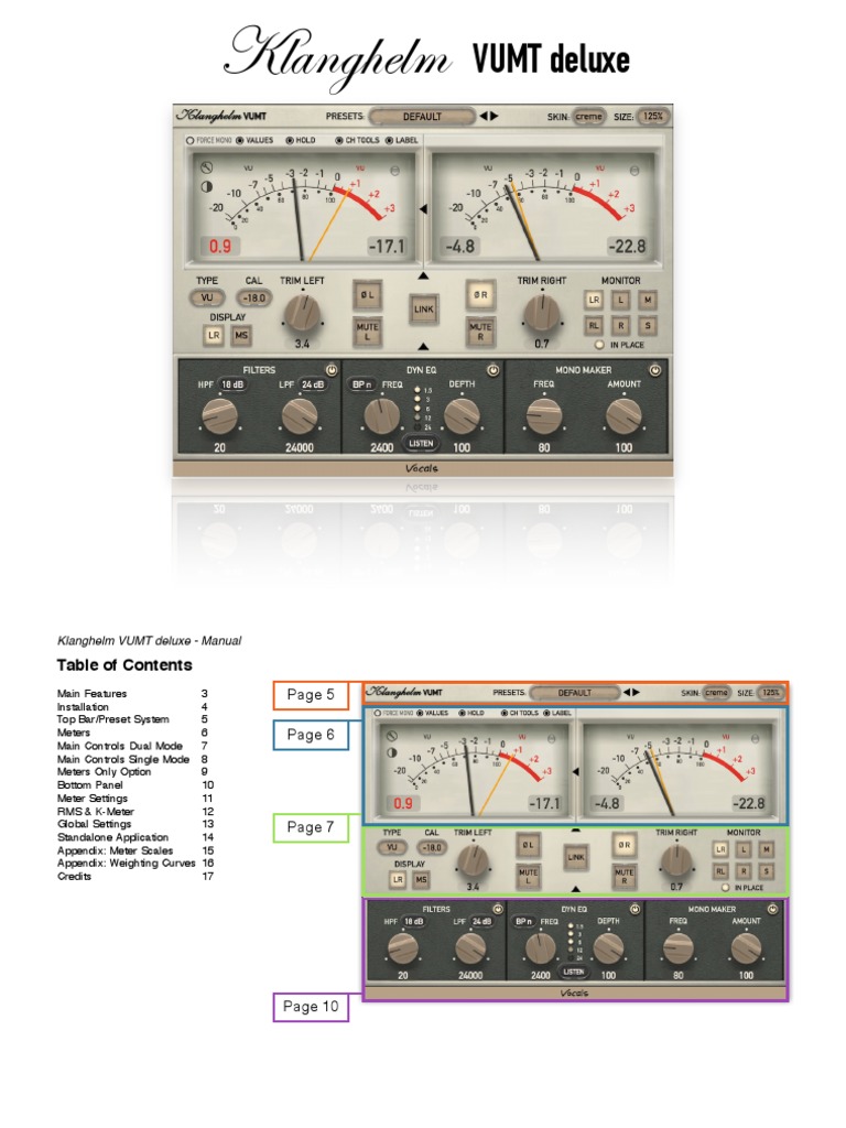 VUMTdeluxe Manual | PDF | Equalization (Audio) | Low Pass Filter