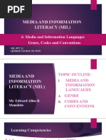 Mil-Lesson 5 Genre, Codes, Conventions | PDF