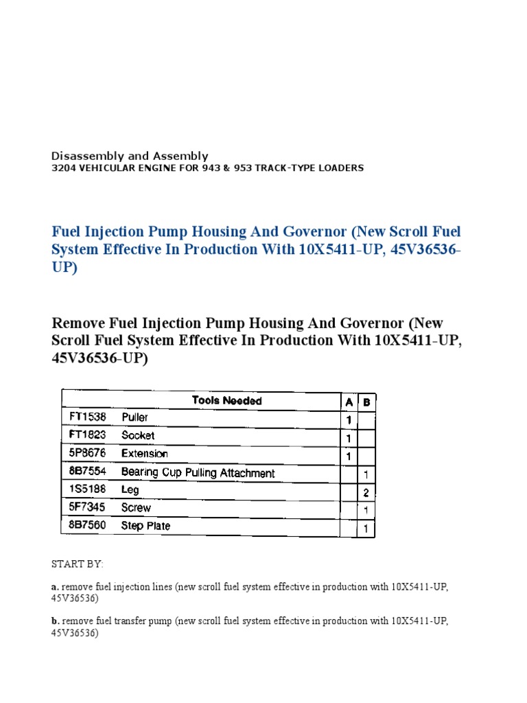 Step-by-step instructions for disassembly and assembly of a fuel ...