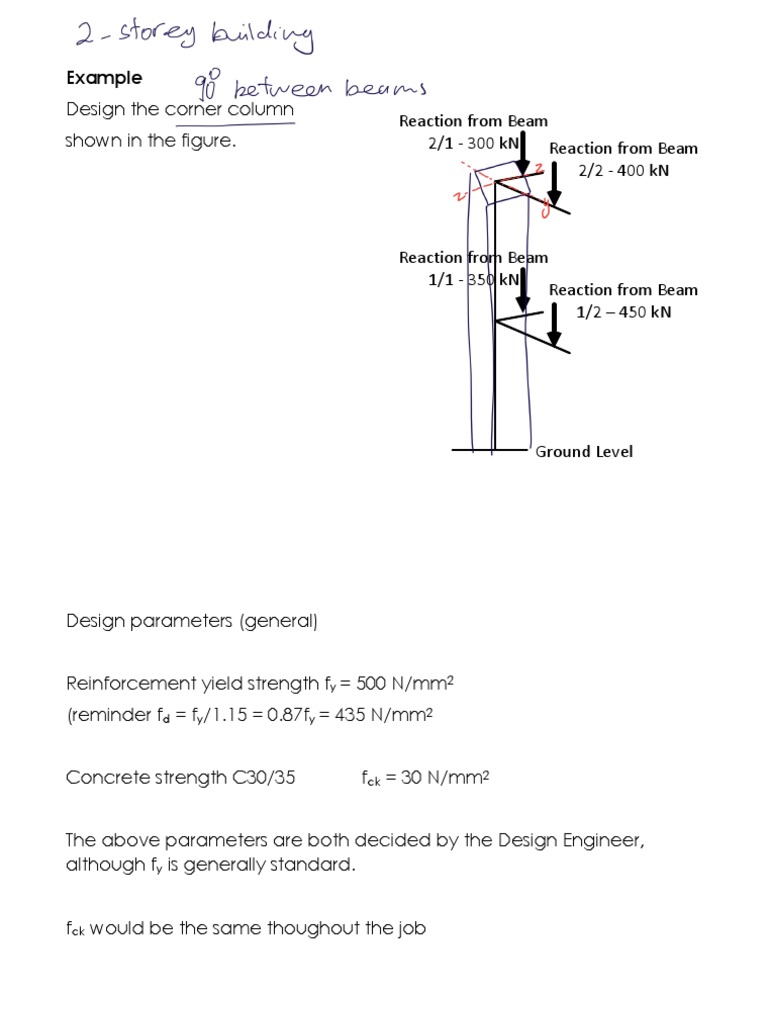 Example: Design The Corner Column Shown in The Figure | PDF | Beam ...
