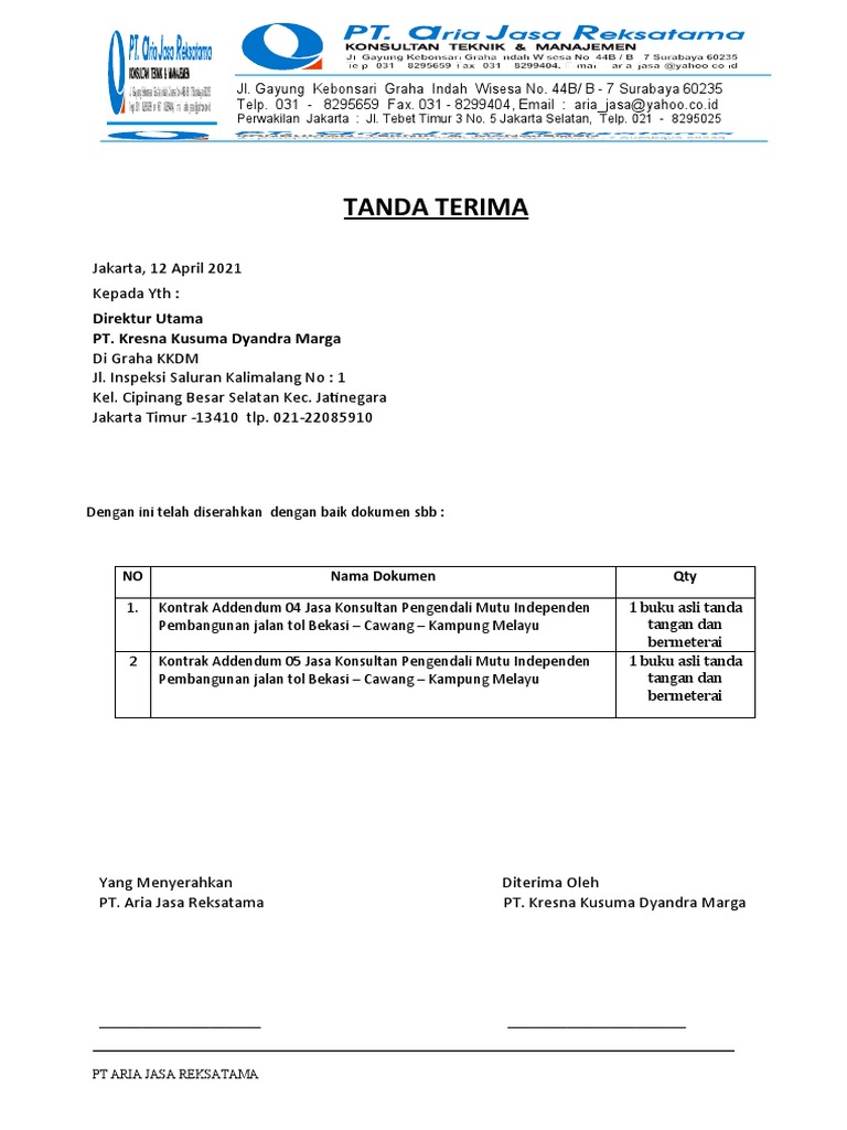 Tanda Terima Invoice | PDF