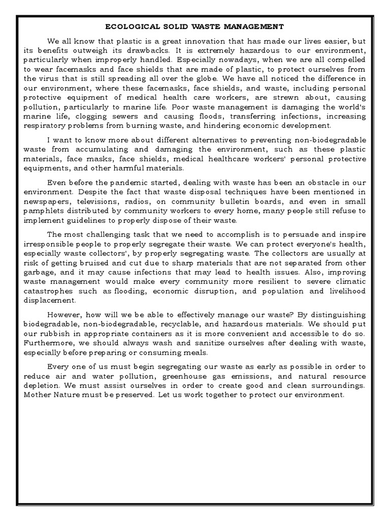 Waste Segregation for Environmental Health | PDF | Waste | Waste Management