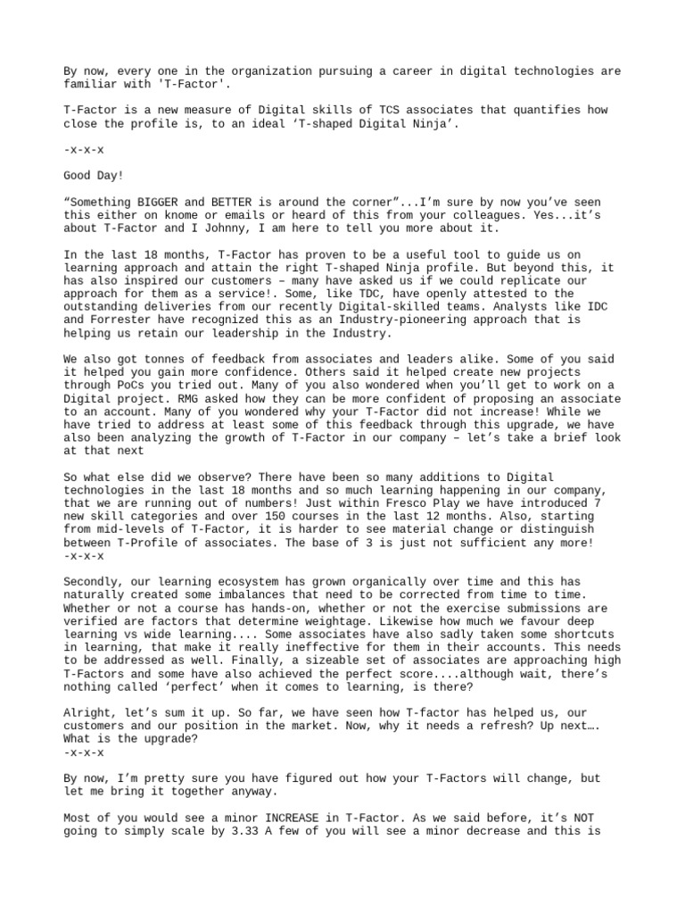 T Factor | PDF | Mentorship | Applied Psychology