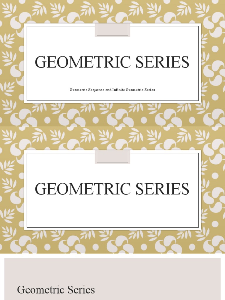 Geometric Sequence and Infinite Geometric Series | PDF | Infinity ...