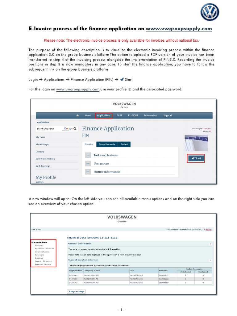 Procedure Invoice VW | PDF | Invoice | Receipt