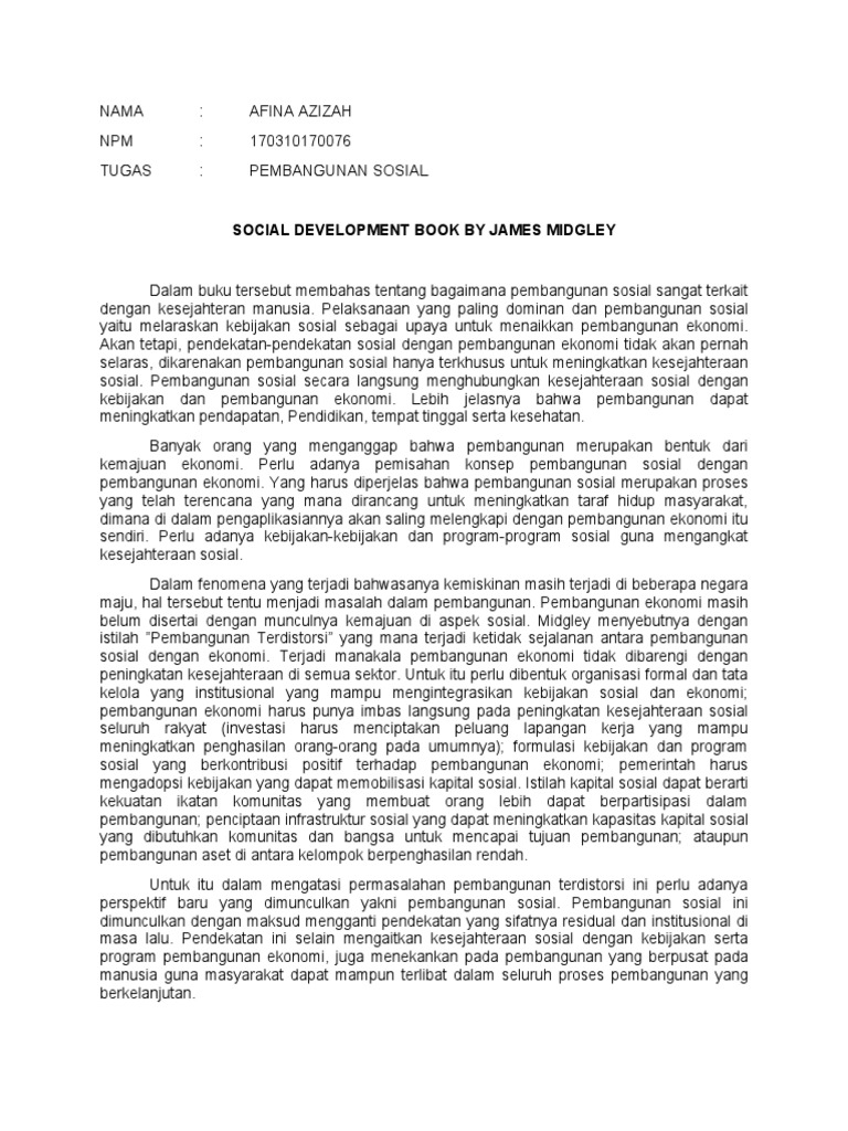 Social Development Book by James Midgley | PDF