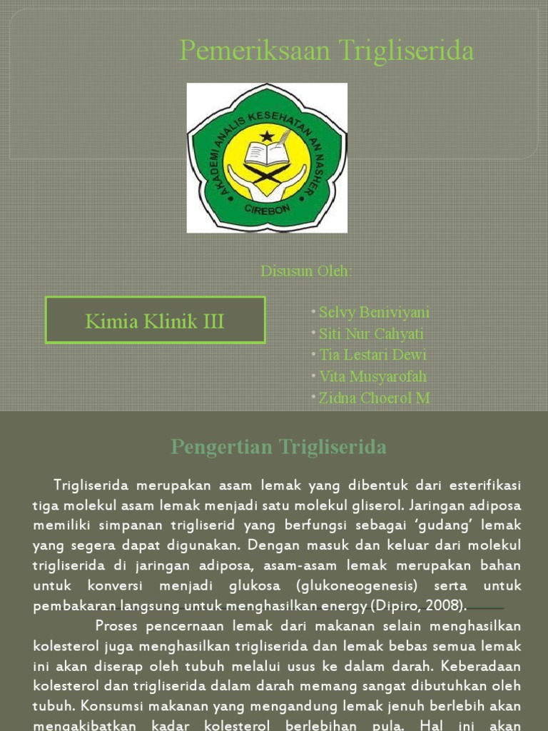 Pemeriksaan dan Pengelolaan Trigliserida | PDF