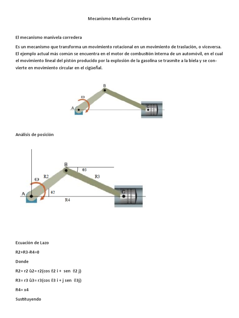 Mecanismo Manivela Biela Corredera | PDF | Motor de combustión interna | Propulsión
