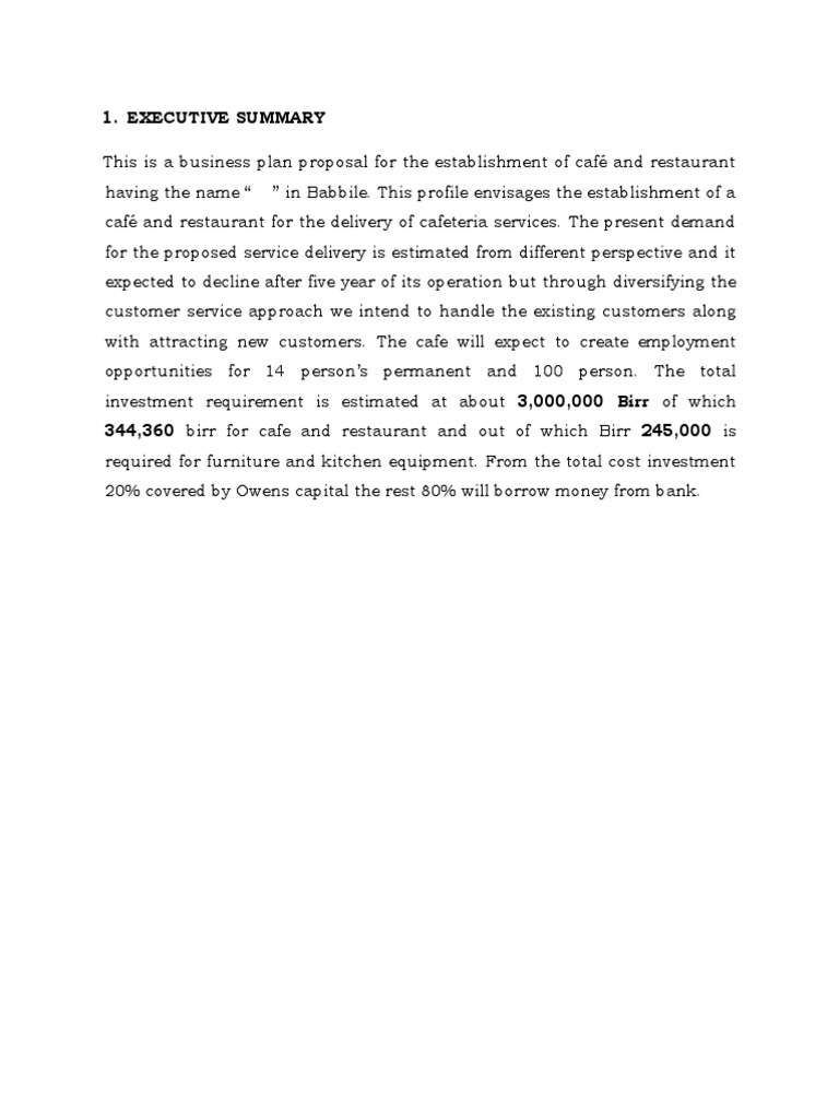 Executive Summary | PDF | Restaurants | Coffeehouse