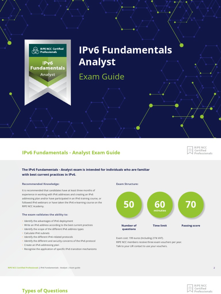 Ipv6 Fundamentals Analyst: Exam Guide | PDF | I Pv6 | Computer Networking