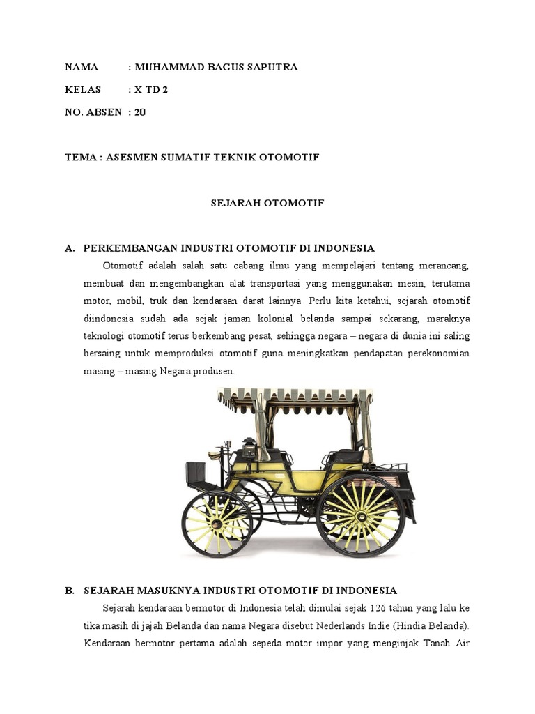 Sejarah Otomotif di Indonesia | PDF | Seni
