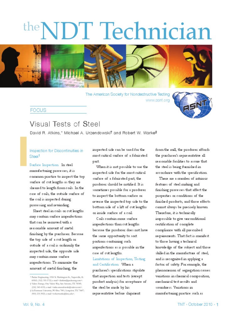 The NDT Technician | PDF | Casting (Metalworking) | Nondestructive Testing