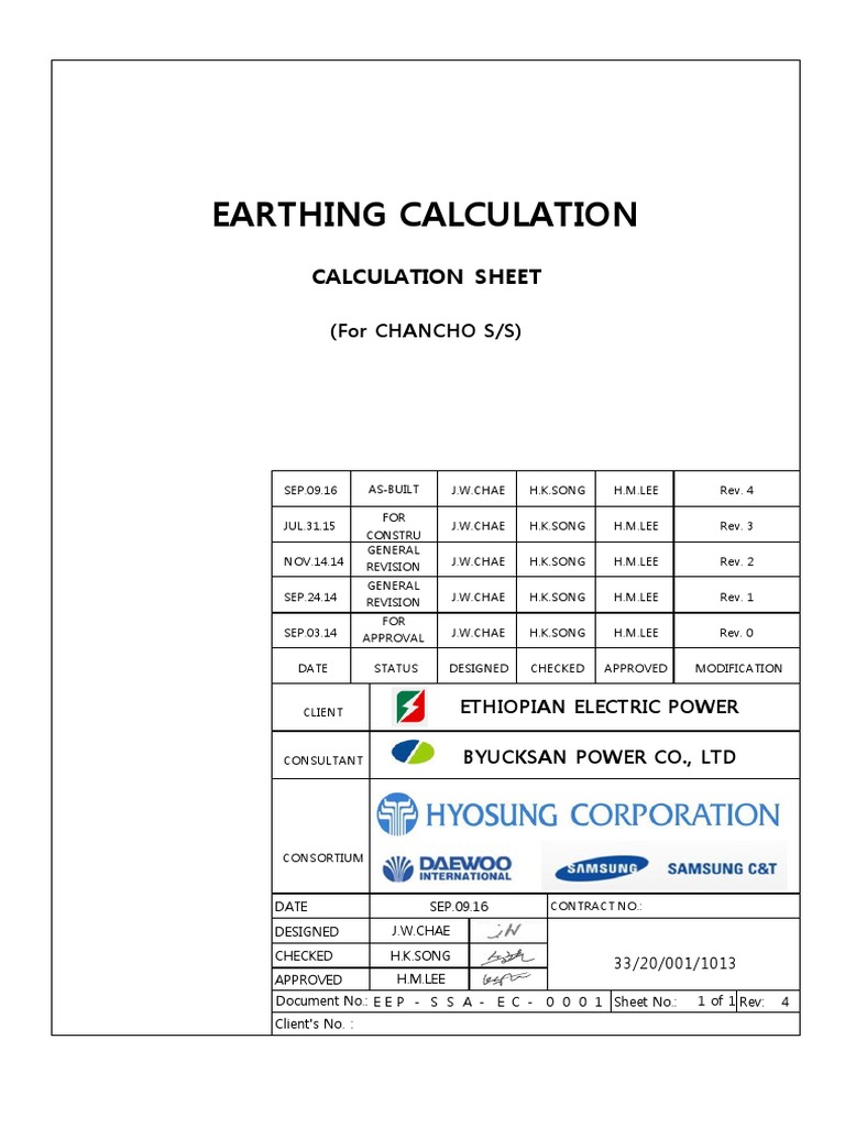 EEP-SSA-EC-0001 - Grounding Calculation | PDF | Electrical Substation | Nature