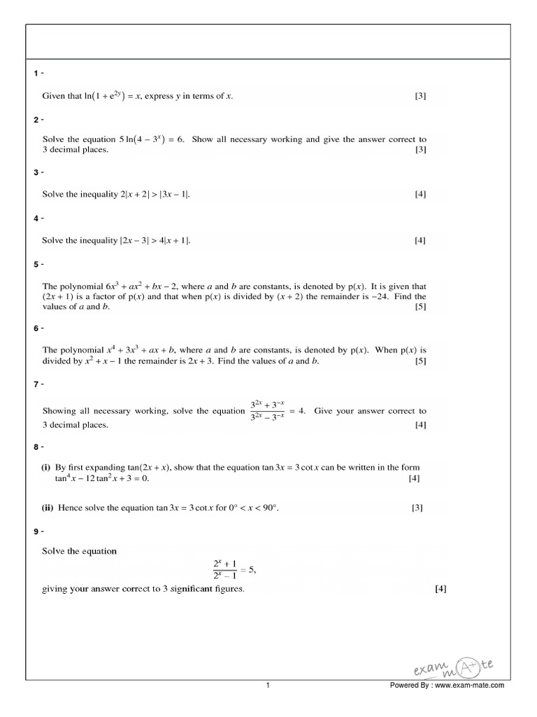 A Level Pure Maths 1 | PDF