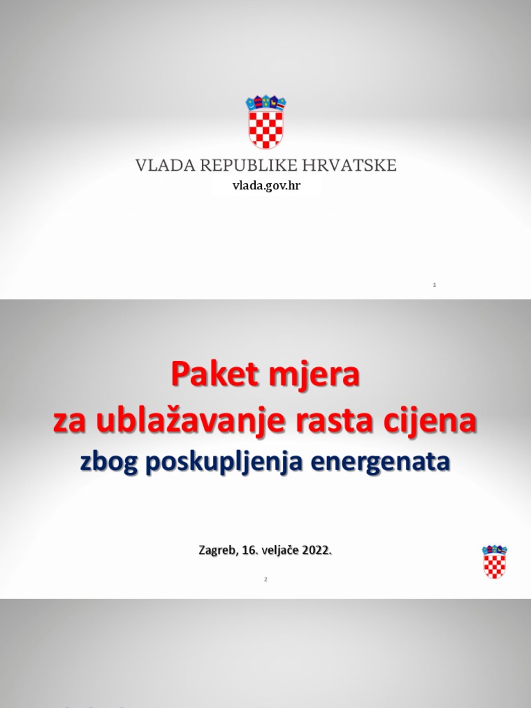 Vladin Paket Mjera Za Ublažavanje Rasta Cijena | PDF