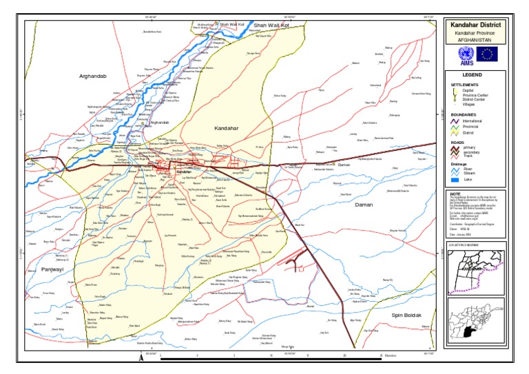 Kandahar District Map Overview | PDF