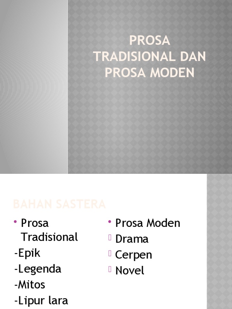 Teknik Pengajaran Prosa Moden Dan Tradisional | PDF