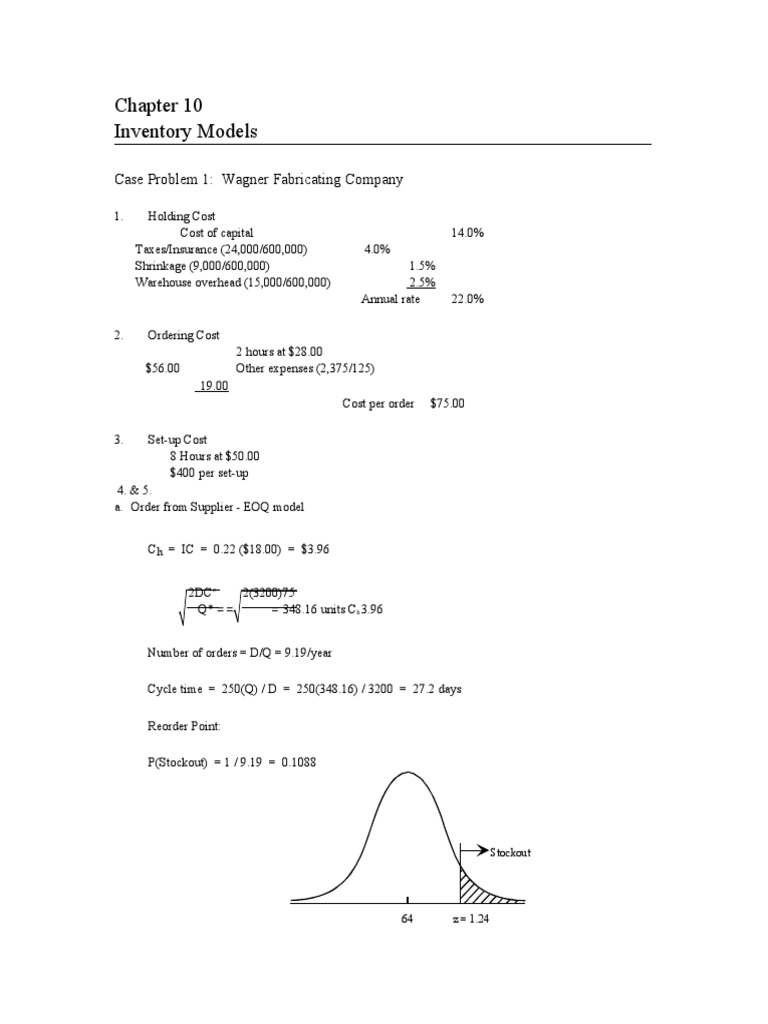 Case Problem 1 Wagner Fabricating Company | PDF | Inventory | Financial Accounting