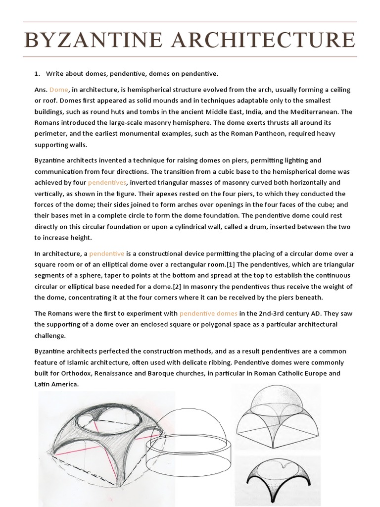 Byzantine Architecture | PDF | Dome | Architectural Elements