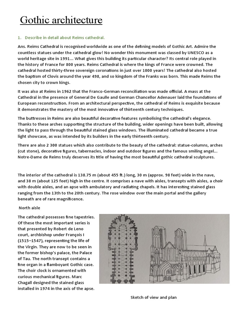 Gothic Architecture: 1. Describe in Detail About Reims Cathedral | PDF | Gothic Architecture ...