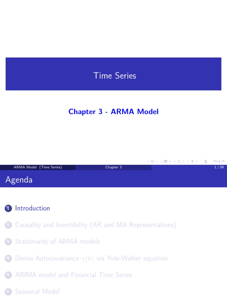 Time Series: Chapter 3 - ARMA Model | PDF | Stationary Process ...