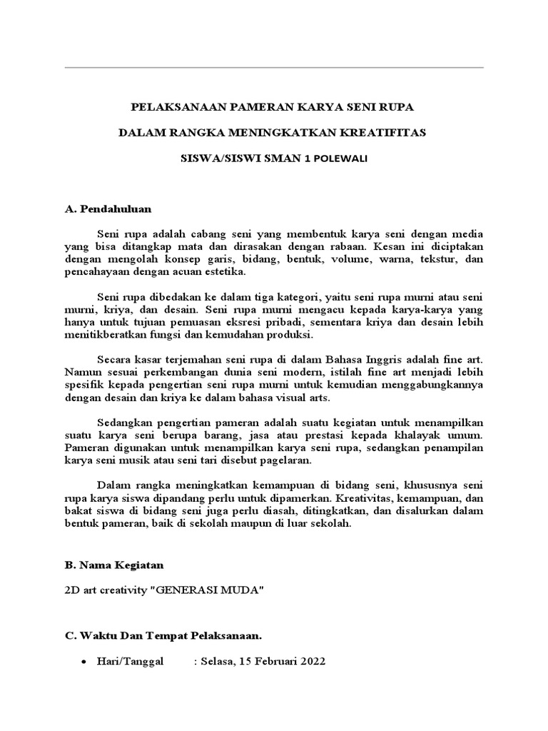Proposal Pameran Seni Rupa | PDF