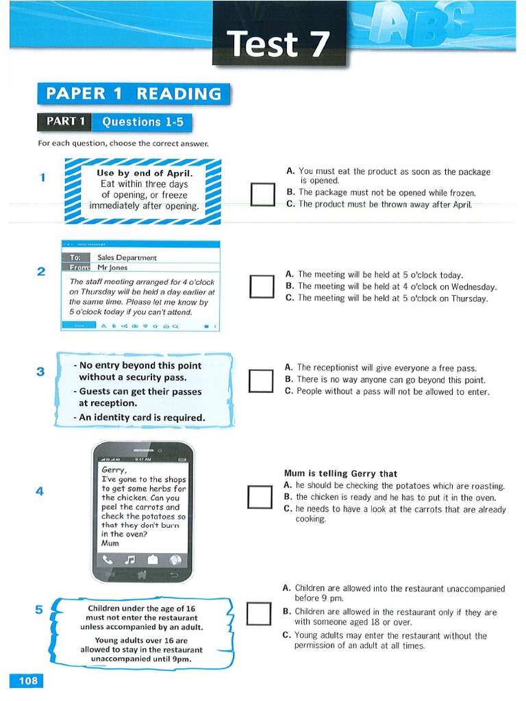 Test 7 Reading | PDF