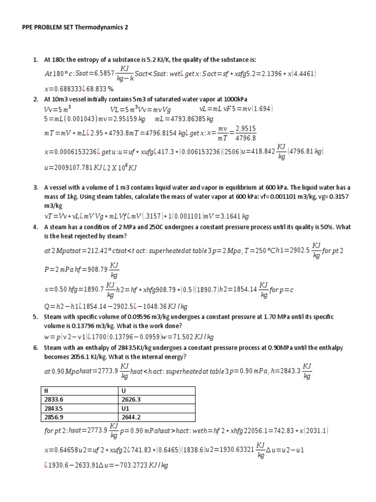 Thermodynamics 2docx PDF Free | PDF | Enthalpy | Steam