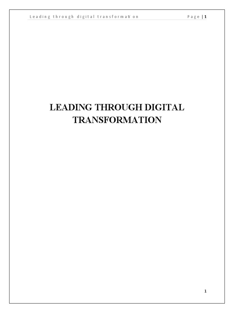 Digital Transformation Leadership Guide | PDF | Leadership | Strategic ...