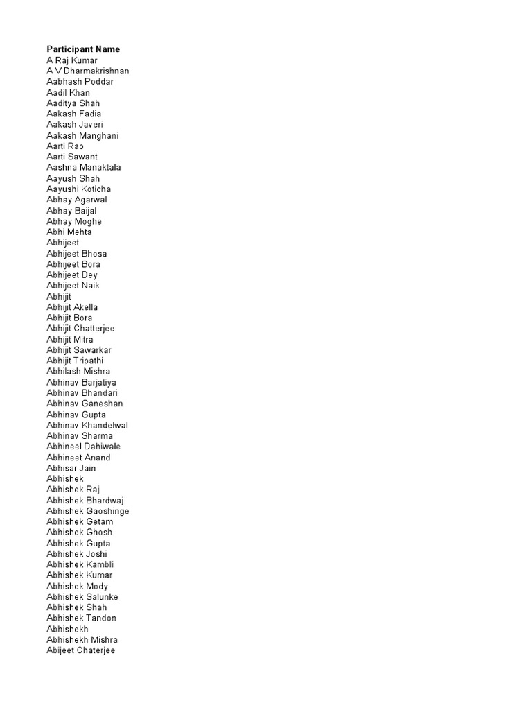 Participant Name Final | PDF