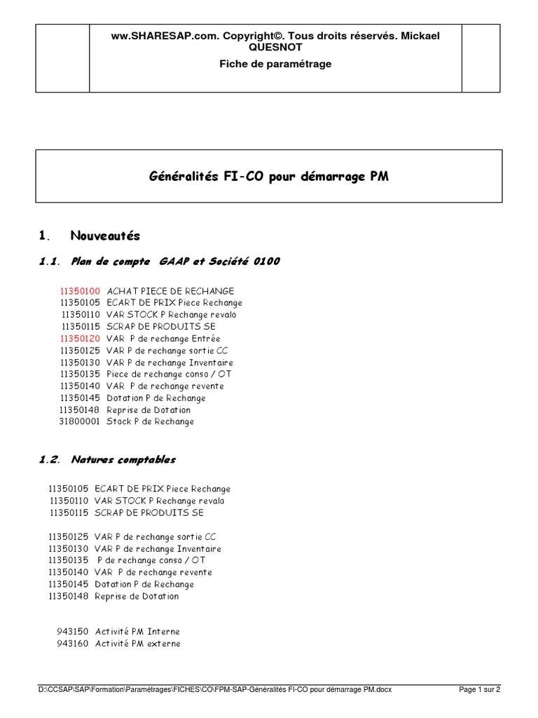 FPM-SAP-Généralités FI-CO Pour Démarrage PMX | PDF | Inventaire | Business