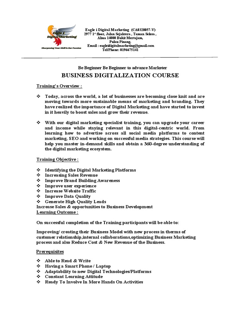 Digital Business Course Syllabus | PDF | Digital Marketing | Marketing
