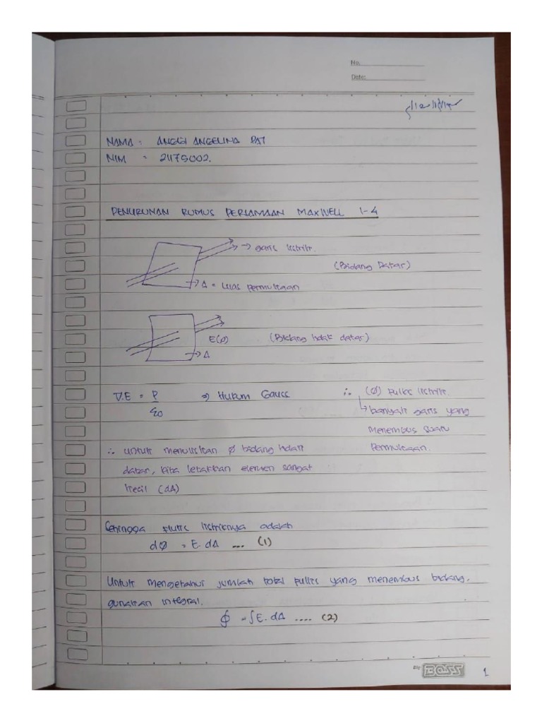 Penurunan Rumus Persamaan Maxwell 1-4 | PDF
